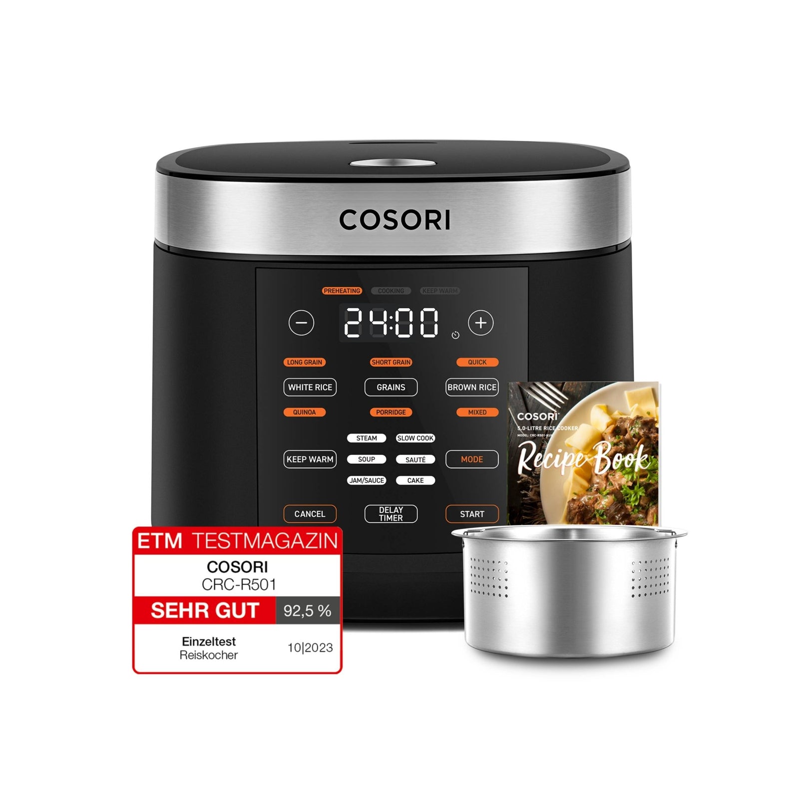 COSORI 5.0-Liter Rice Cooker schwarz